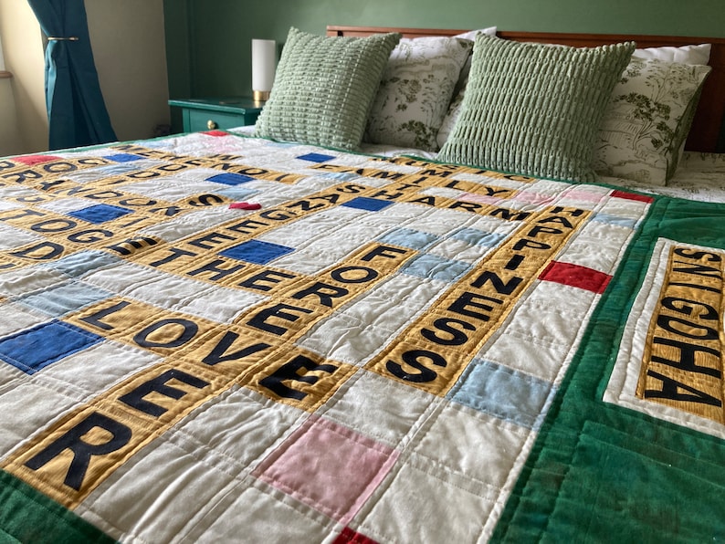 Mother’s Day Unique Gift Scrabble Board, Sofa Throw, Quilted Patchwork ...