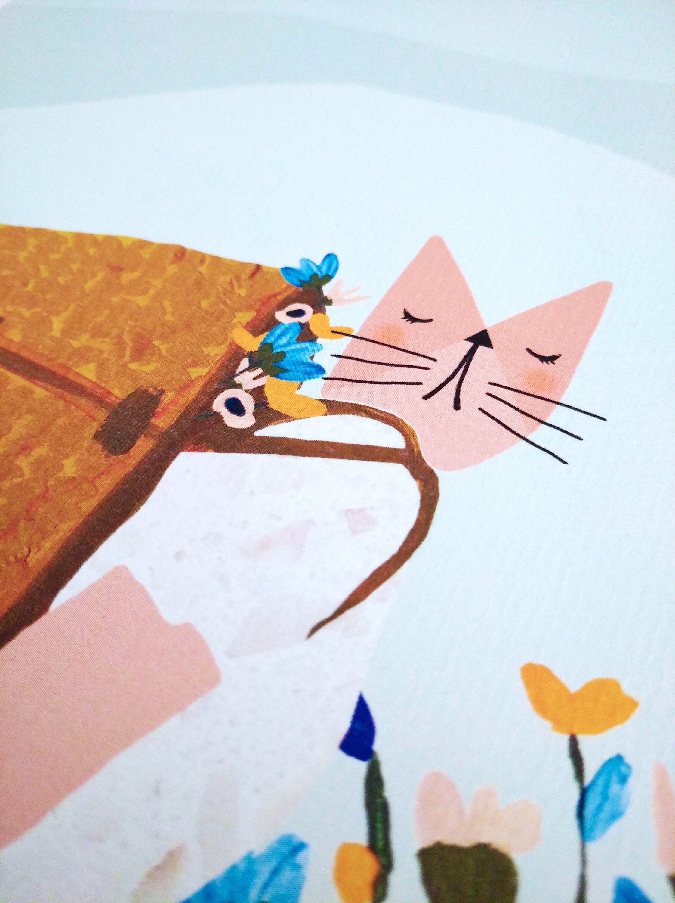 Wildflower Sky Blue Cat Art Print Nursery Decor for Cat - Etsy UK