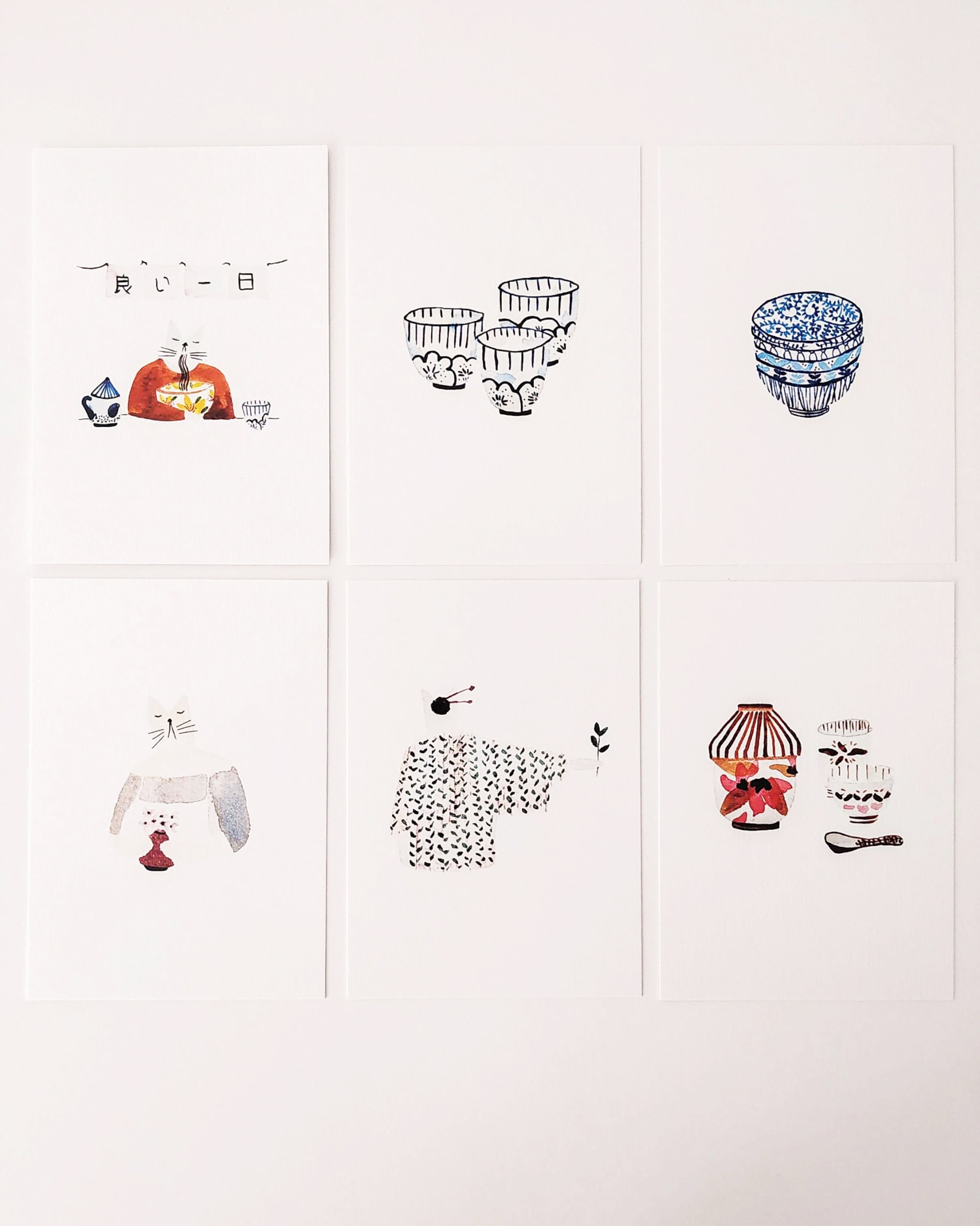 Japanese Postcards Japanese Cat Print Postcard Set A6 Size - Etsy