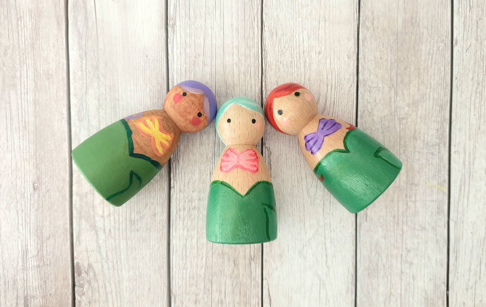 Little Mermaid Peg Doll Mermaids Figurines Underwater Peg - Etsy UK