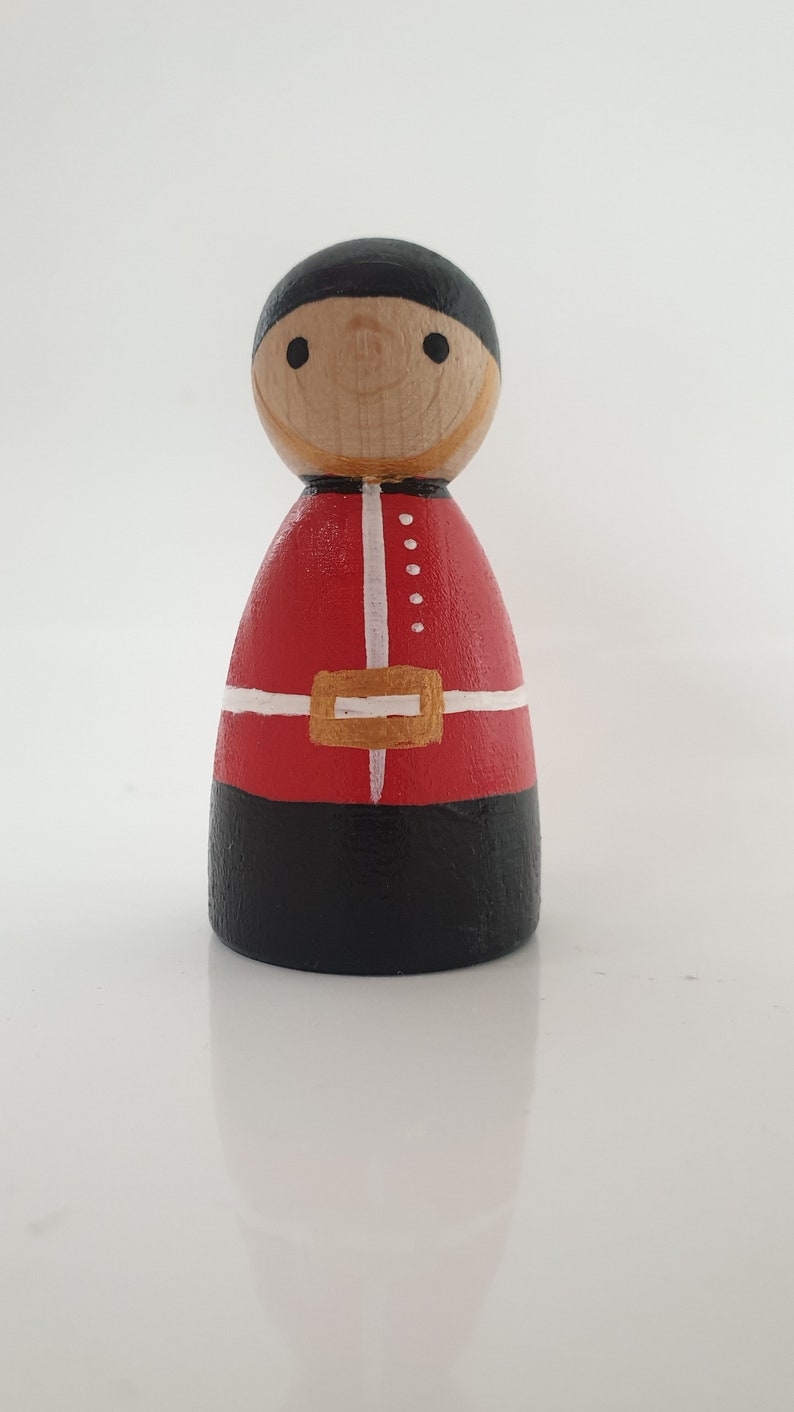 London Soldier Peg Doll Wooden Toy Soldier Queens Guard Peg - Etsy
