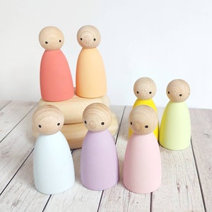 Rainbow Peg Doll Set, Pastel Rainbow Gift, Early Years Play, Waldorf ...
