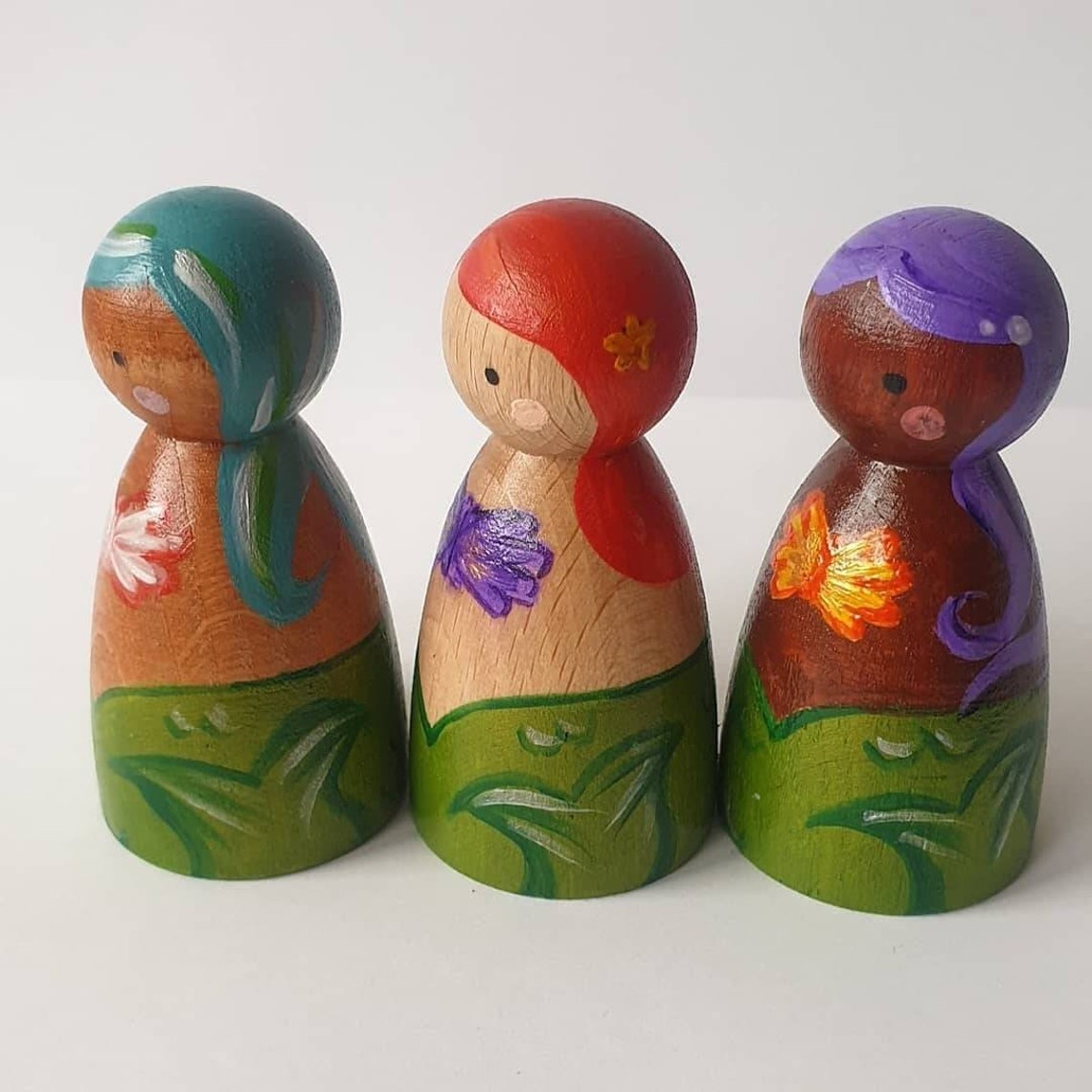 Little Mermaid Peg Doll Mermaids Figurines Underwater Peg - Etsy UK