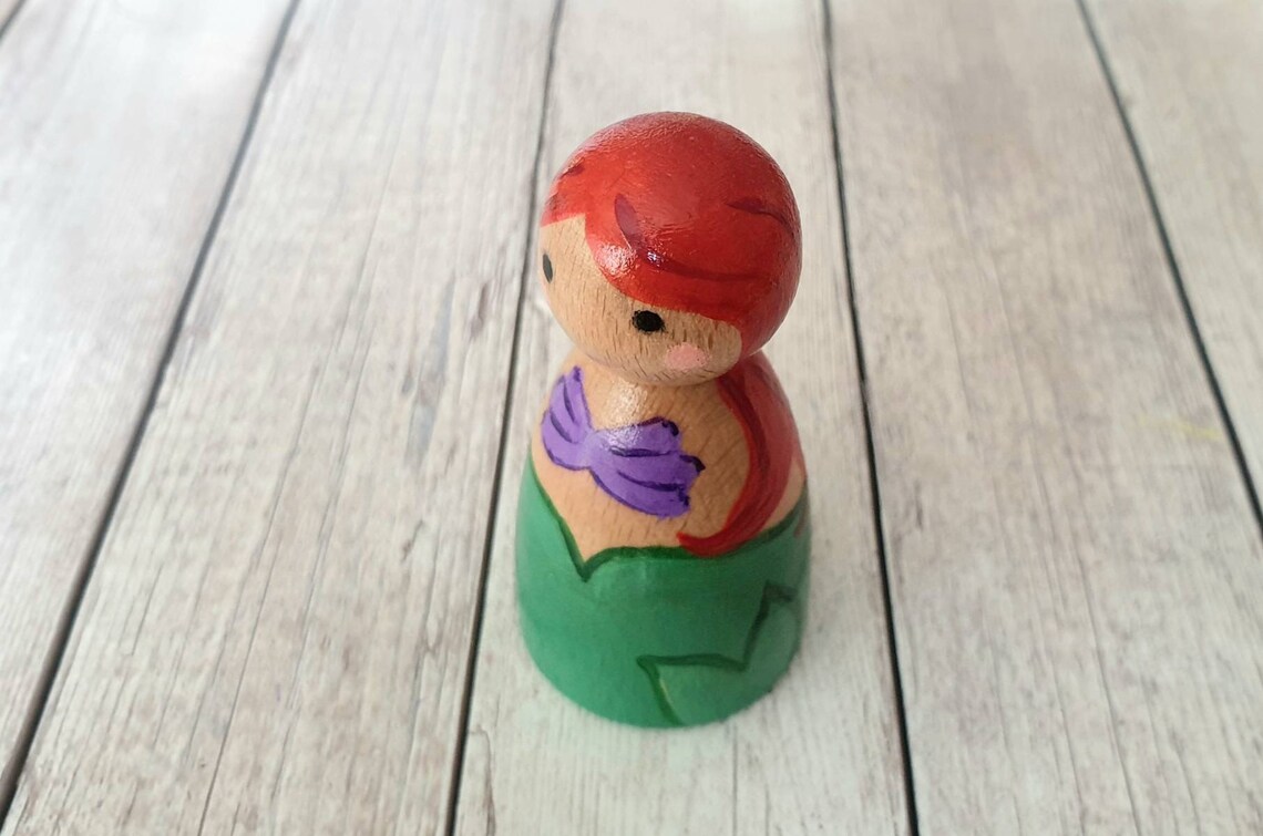 Little Mermaid Peg Doll Mermaids Figurines Underwater Peg - Etsy UK
