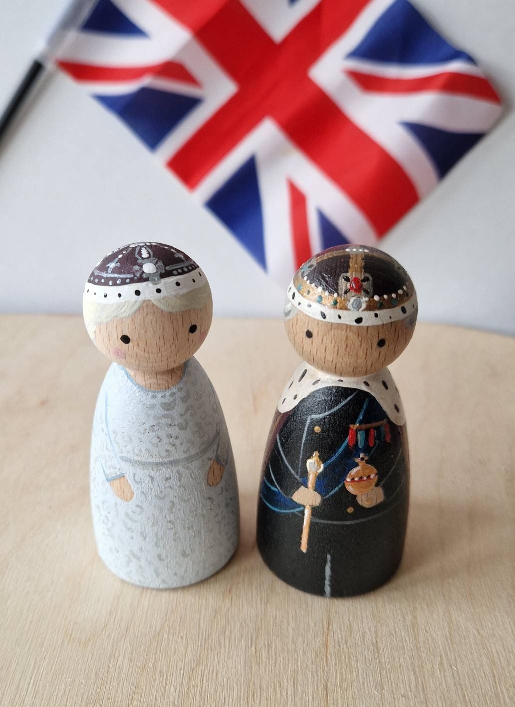 King Charles Peg Doll, Royal Coronation Figure, British Monarchs ...