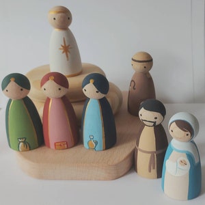 Nativity Set Peg Dolls, Nativity Scene, Christmas Decorations, Wooden ...