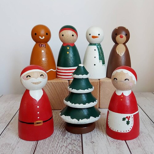Christmas Peg Dolls - Etsy
