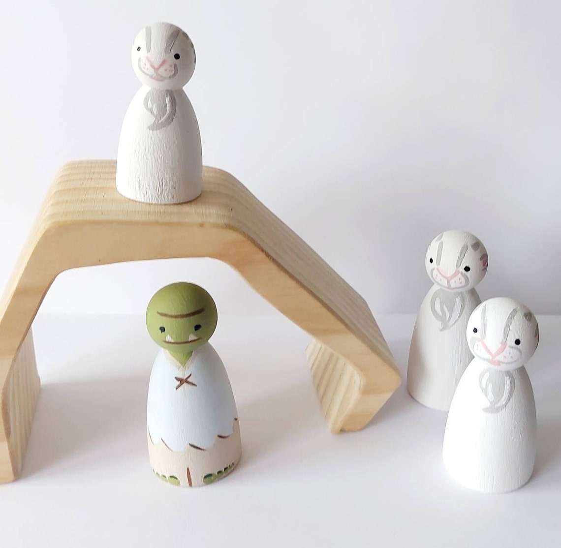 Billy Goats Gruff Peg Doll Play Set Storytelling Toys | Etsy