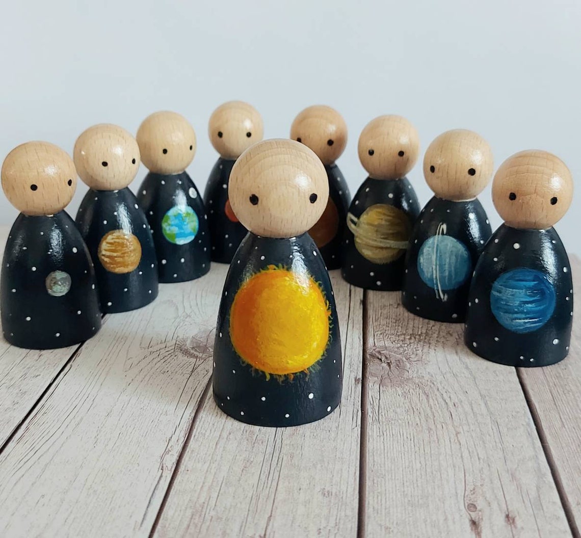 Space Peg Dolls Solar System Toy Space Toys Galaxy Themed - Etsy
