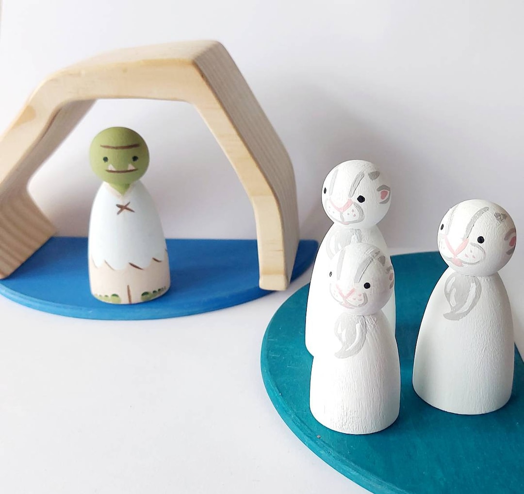 Billy Goats Gruff Peg Doll Play Set, Storytelling Toys, Traditional ...