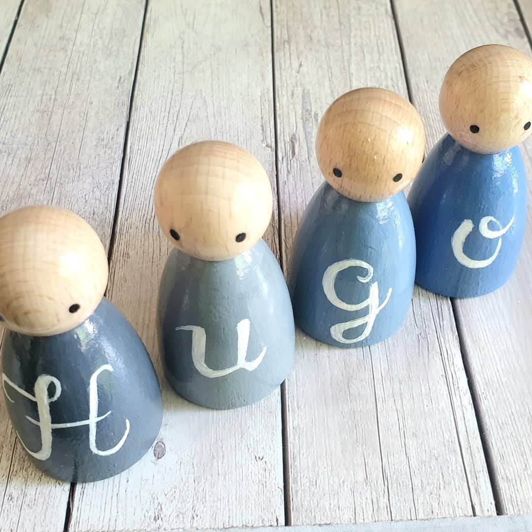 Personalised Peg Dolls Name Peg Person Rainbow Baby Gift - Etsy