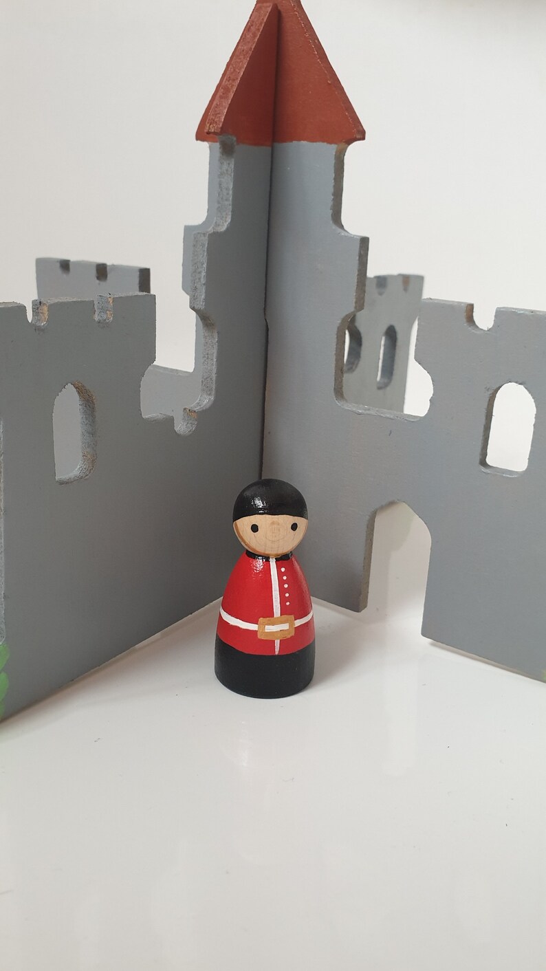 London Soldier peg doll wooden toy soldier Queens guard peg | Etsy