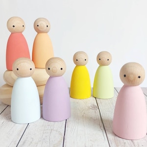 Rainbow Peg Doll Set, Pastel Rainbow Gift, Early Years Play, Waldorf ...