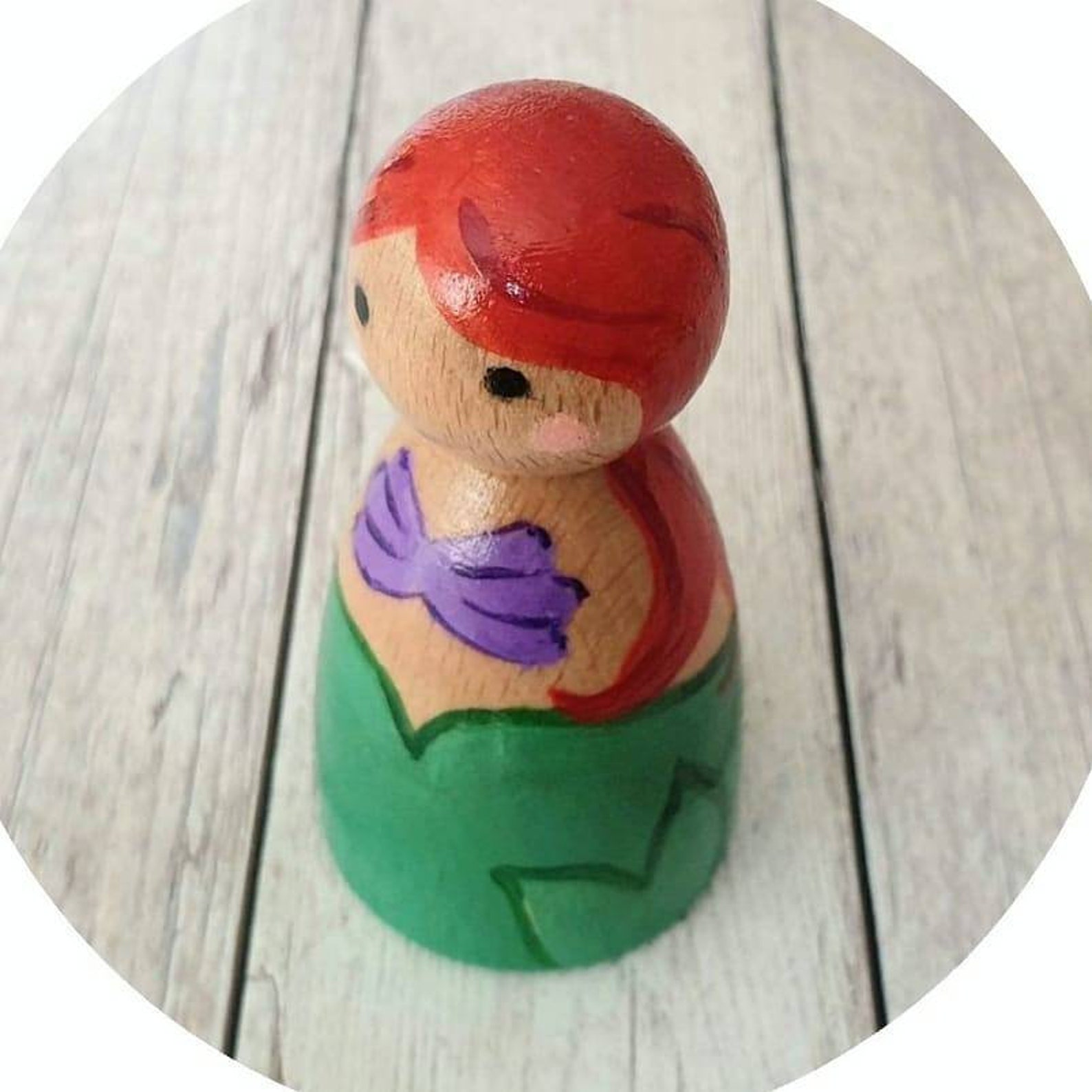 Little Mermaid Peg Doll Mermaids Figurines Underwater Peg - Etsy UK