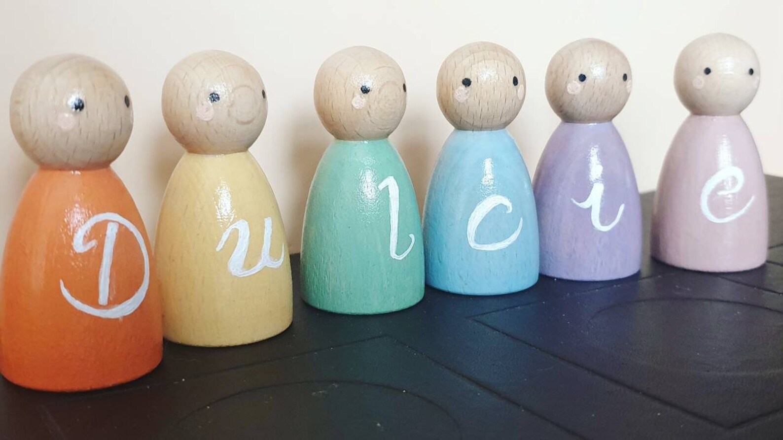 Personalised Name Peg Dolls Pastel Rainbow Peg Dolls Nursery - Etsy