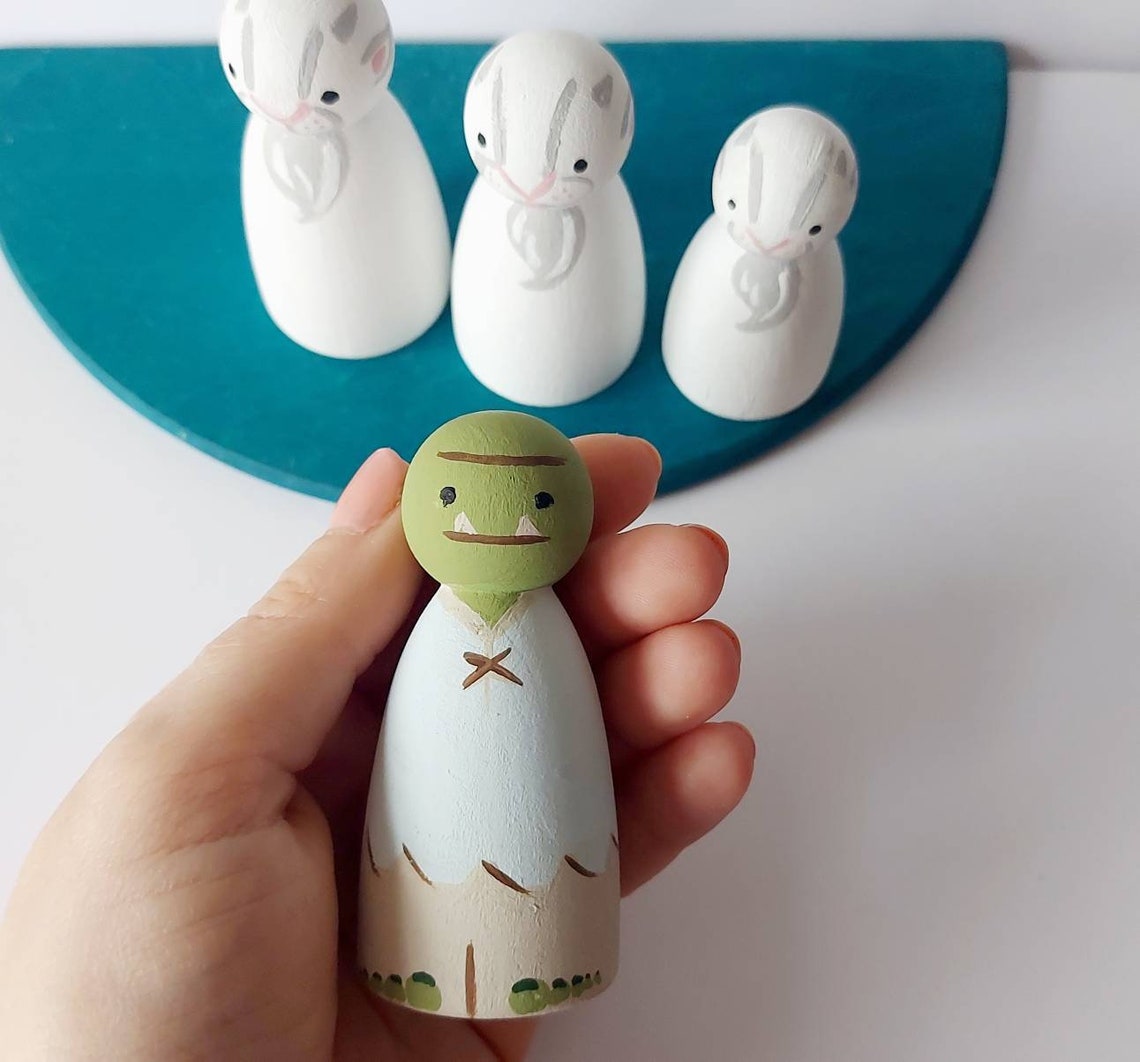 Billy Goats Gruff Peg Doll Play Set Storytelling Toys | Etsy