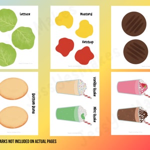 Pretend Play Burger Building Printable Playset for Kids, Toddlers ...