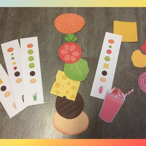 Pretend Play Burger Building Printable Playset for Kids, Toddlers ...