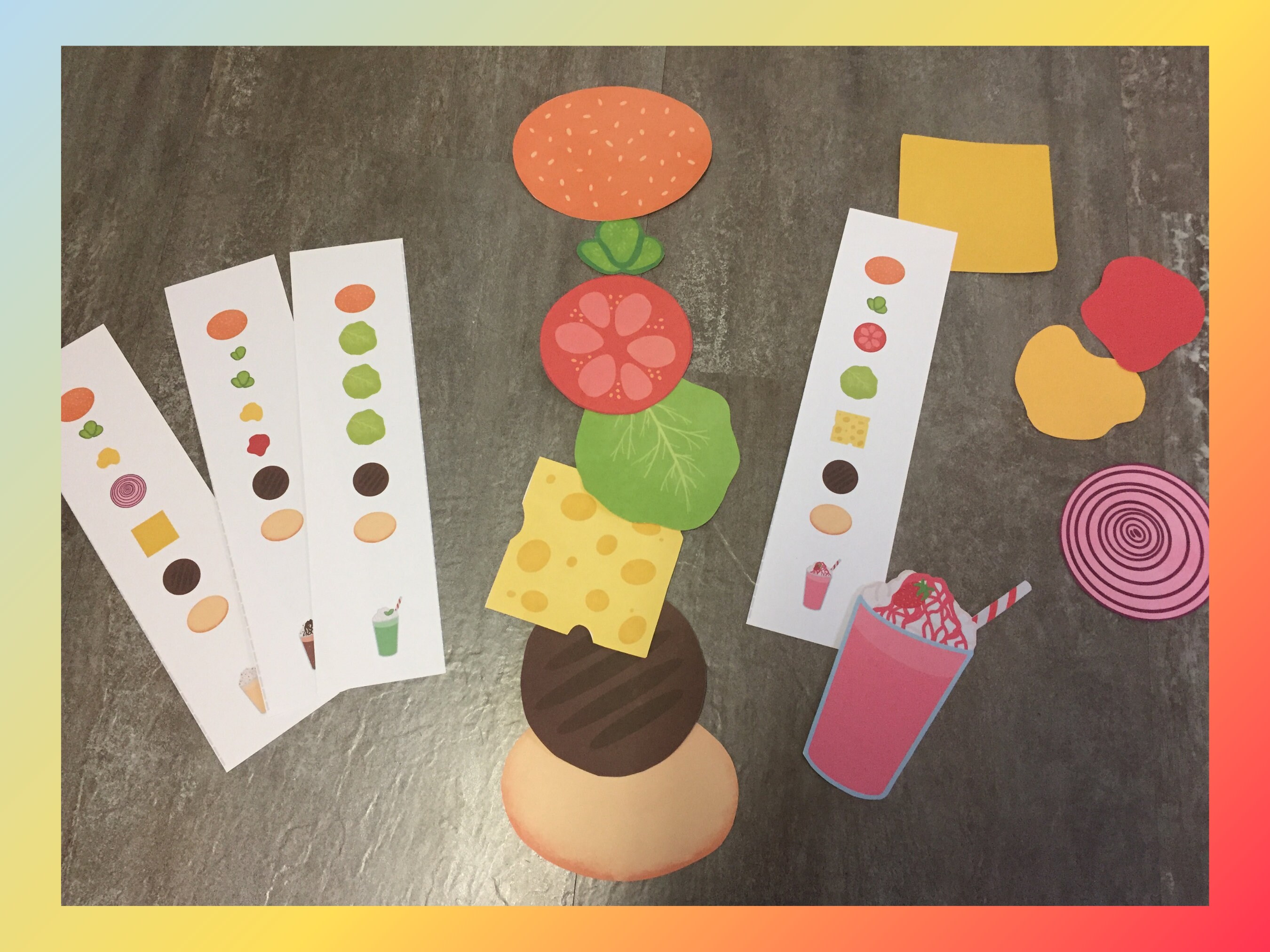 Pretend Play Burger Building Printable Playset for Kids - Etsy