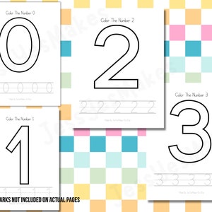 0-20 Color, Count, and Trace Number/math Worksheets for Kids and ...