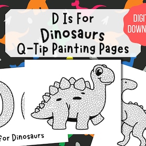 D is for Dinosaurs Q-TIP Fine Motor Activity for Kids, Preschool ...