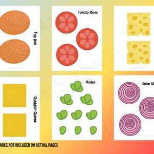 Pretend Play Burger Building Printable Playset for Kids, Toddlers ...