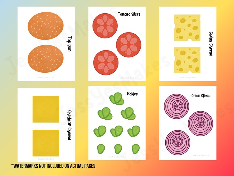 Pretend Play Burger Building Printable Playset for Kids - Etsy