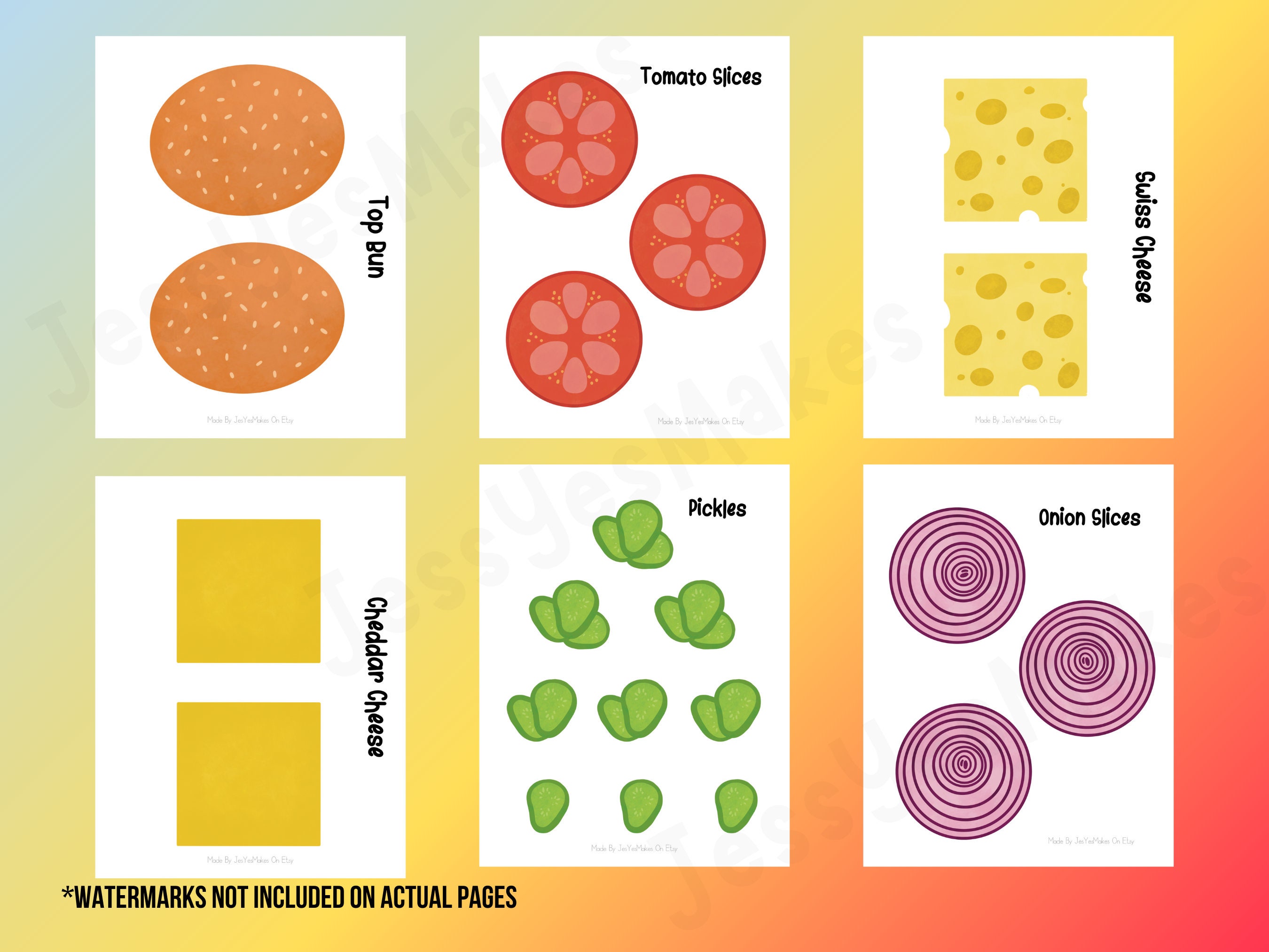 Pretend Play Burger Building Printable Playset for Kids - Etsy