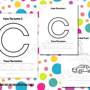 ABC Color and Trace Alphabet Pages for Toddlers and Kids 2 and Up ...
