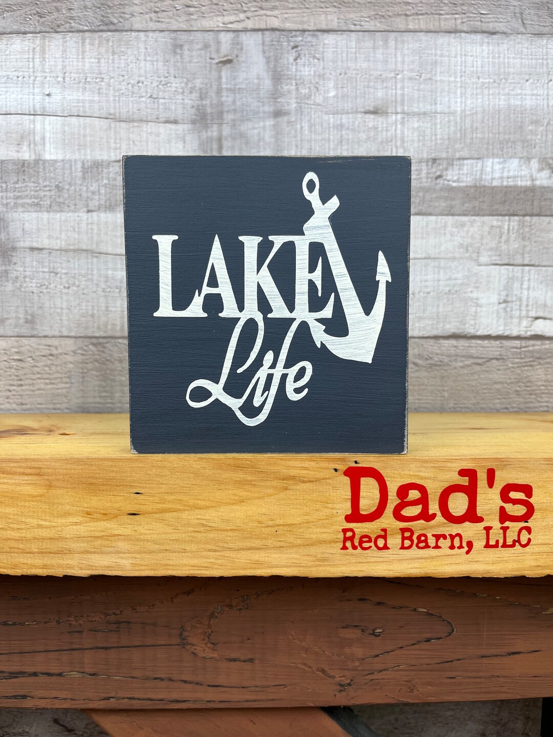 Lake Home Decor, Lake Life Hand Painted Shelf Sitter, Beach Home Decor ...