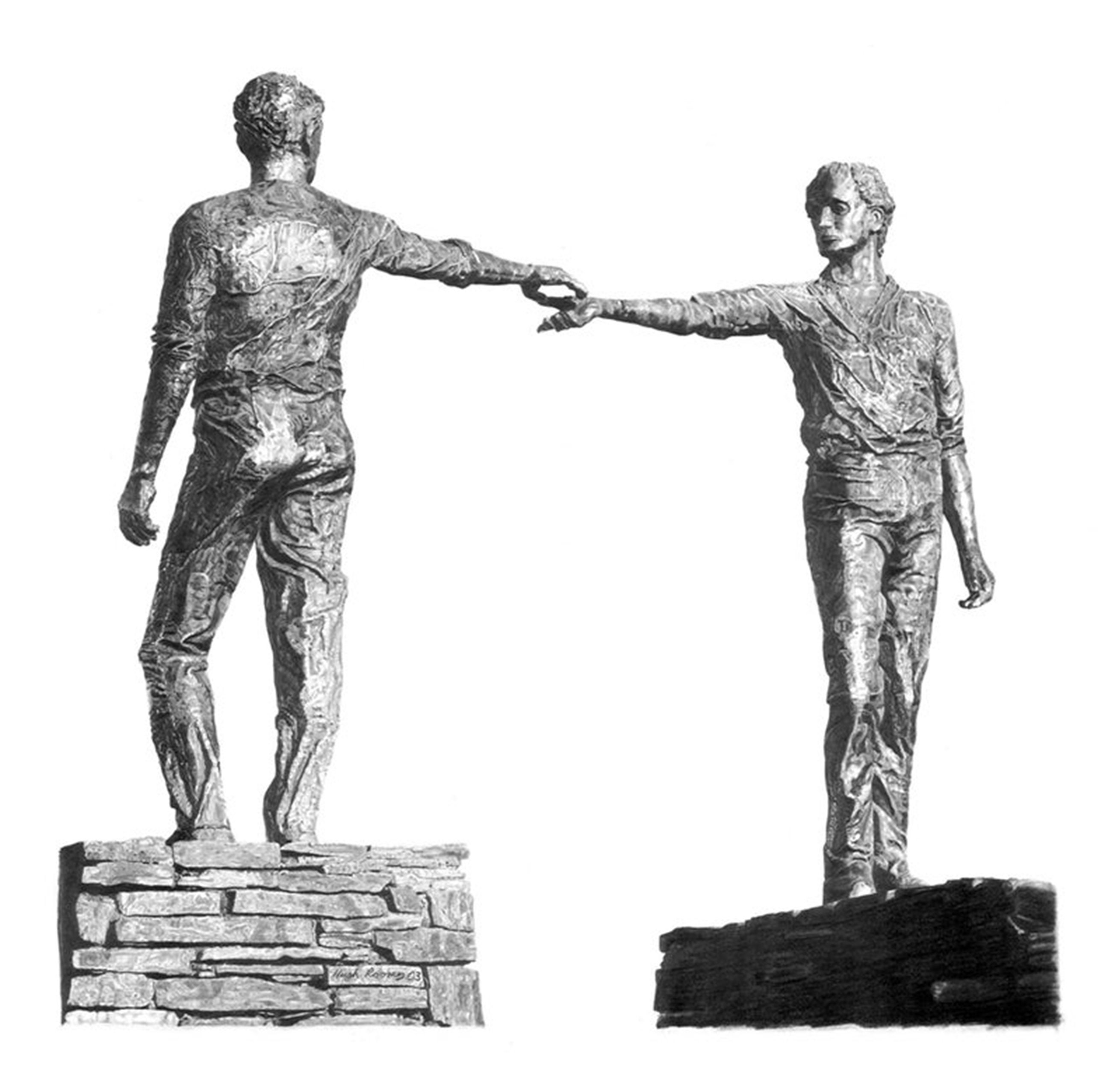 Hands Across the Divide Sculpture, Derry - Irish Illustration Print - Etsy UK
