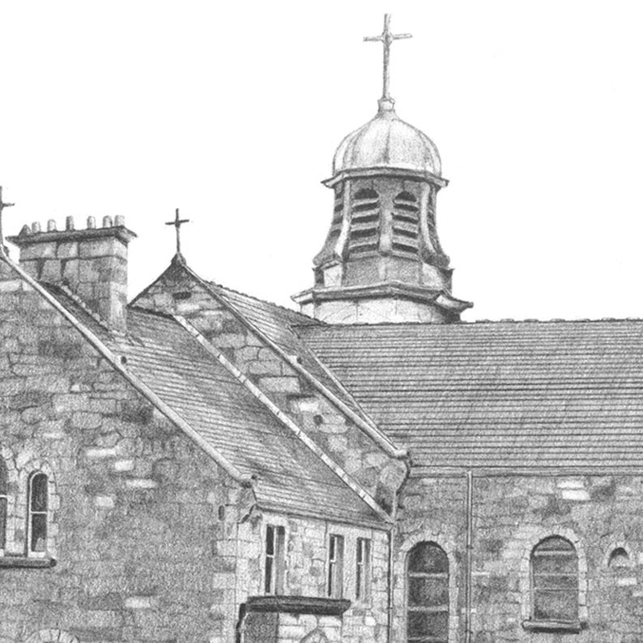 The Long Tower Chapel, Derry - Irish Illustration Print - Etsy