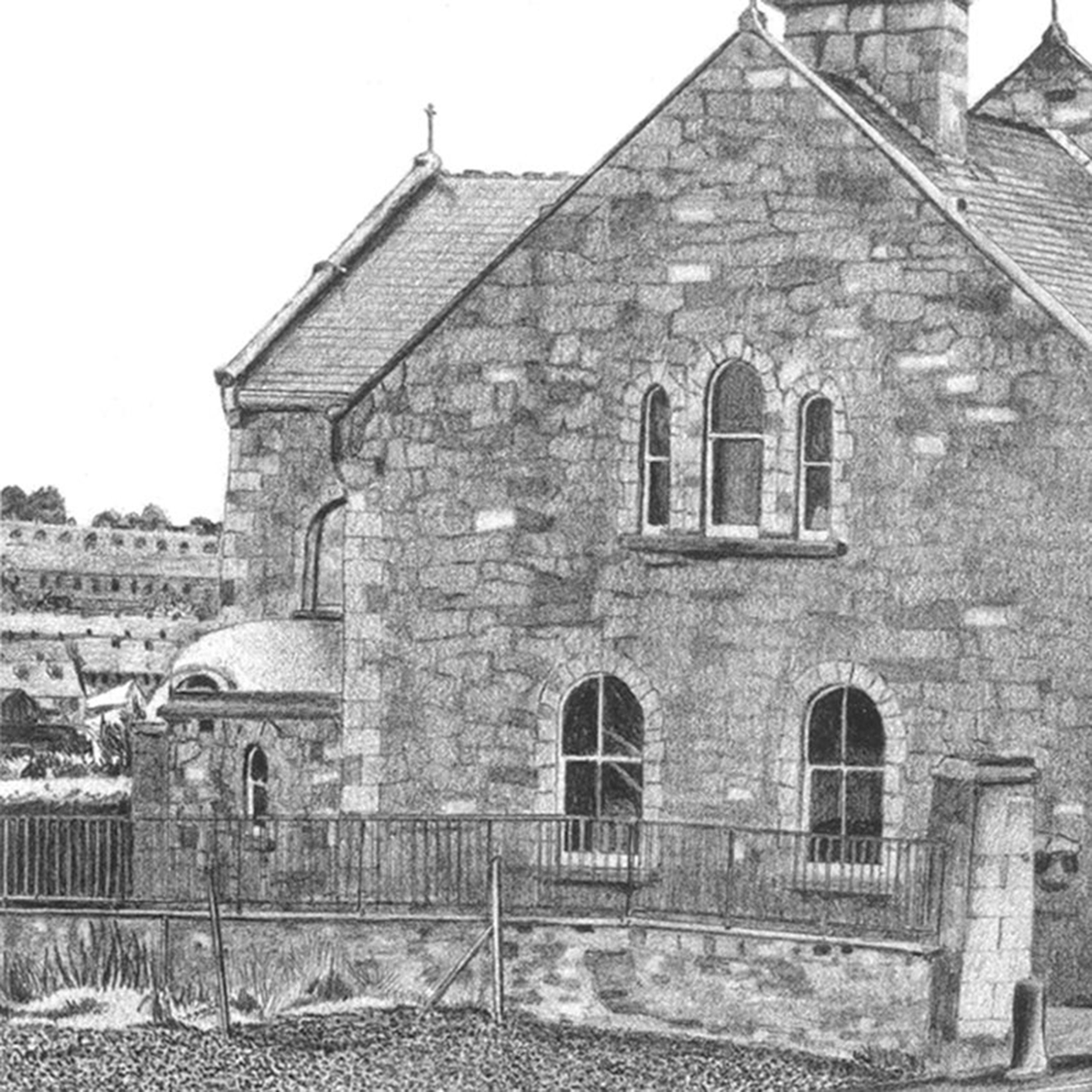 The Long Tower Chapel, Derry - Irish Illustration Print - Etsy