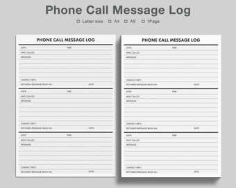 Voicemail log | Etsy