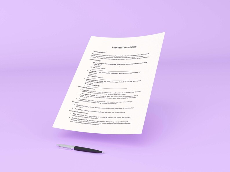 Patch Test Consent Form,patch Test Consent Form Template,patch Test ...