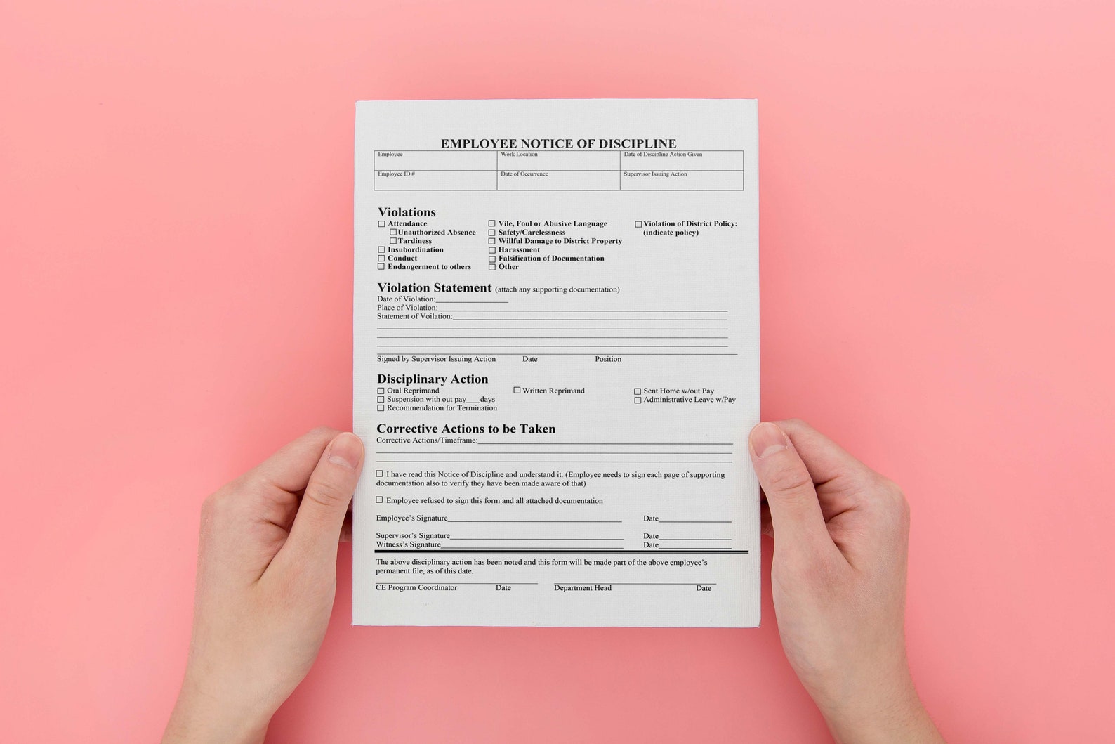 Employee Write up Template,employee Write up Form,employee Write up ...