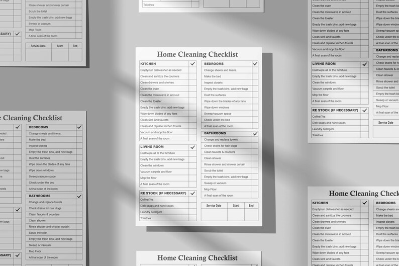 House Cleaning Checklist,check off List for Cleaning House,clean House ...