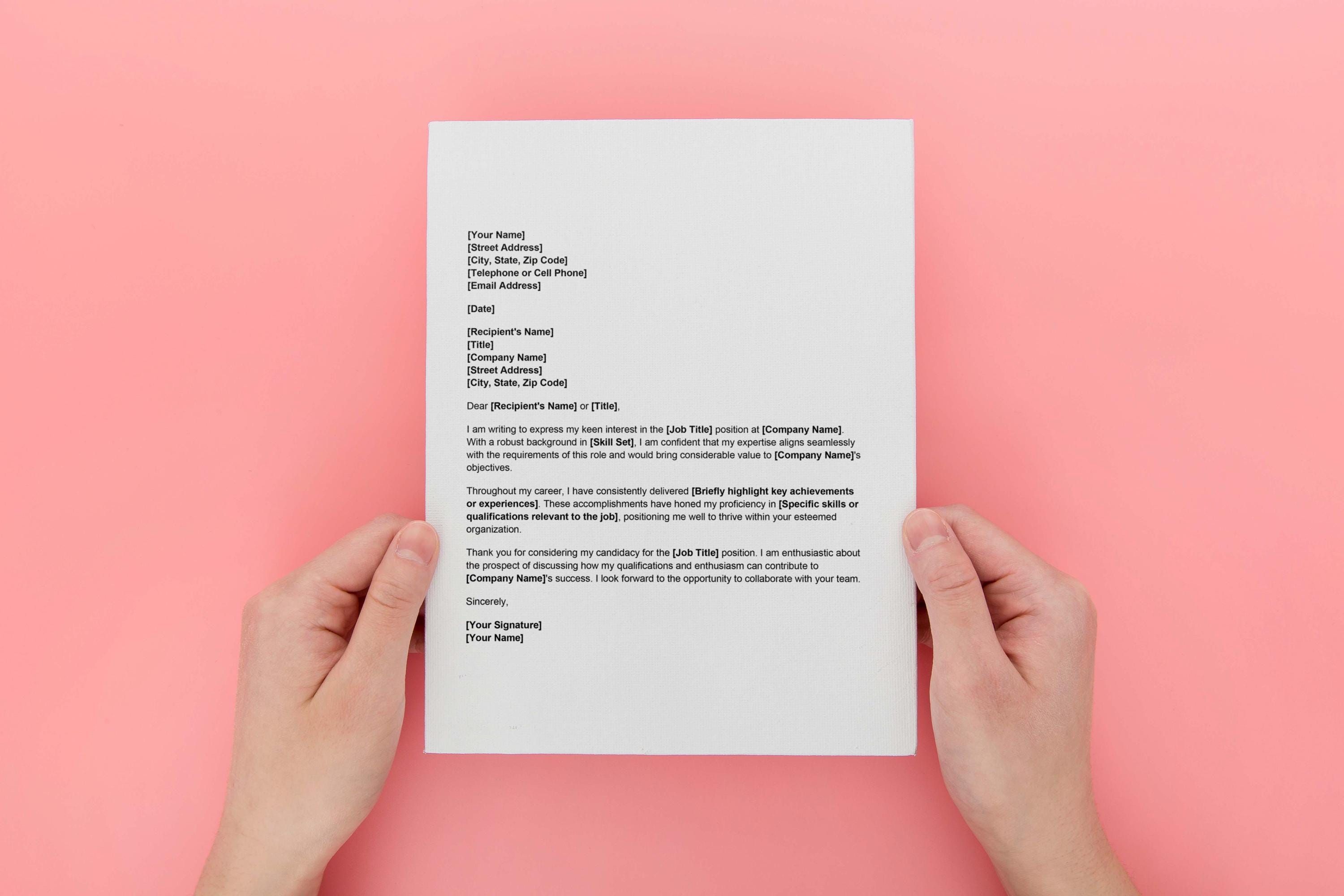 Basic Cover Letter,cover Letter Template,simple Cover Letter,cover ...