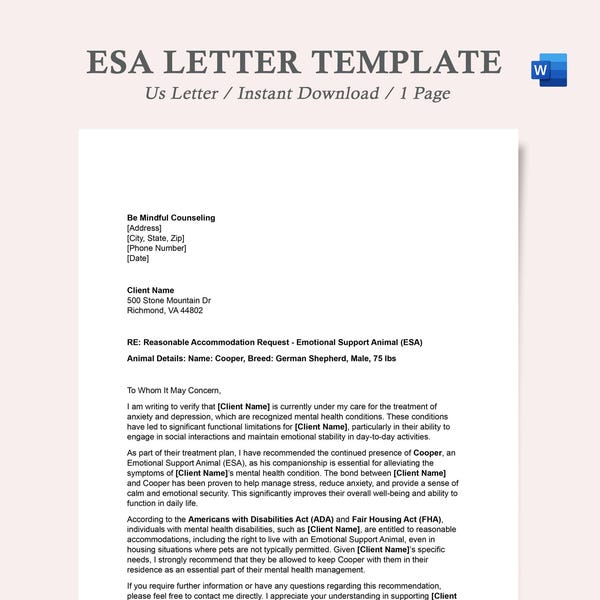 Esa Letter Template - Etsy