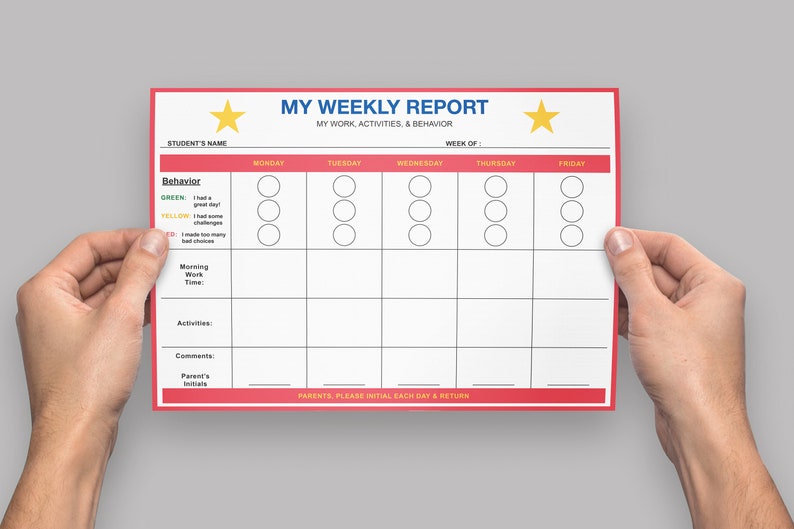 Preschool Weekly Report,weekly Preschool Log,preschool Report - Etsy