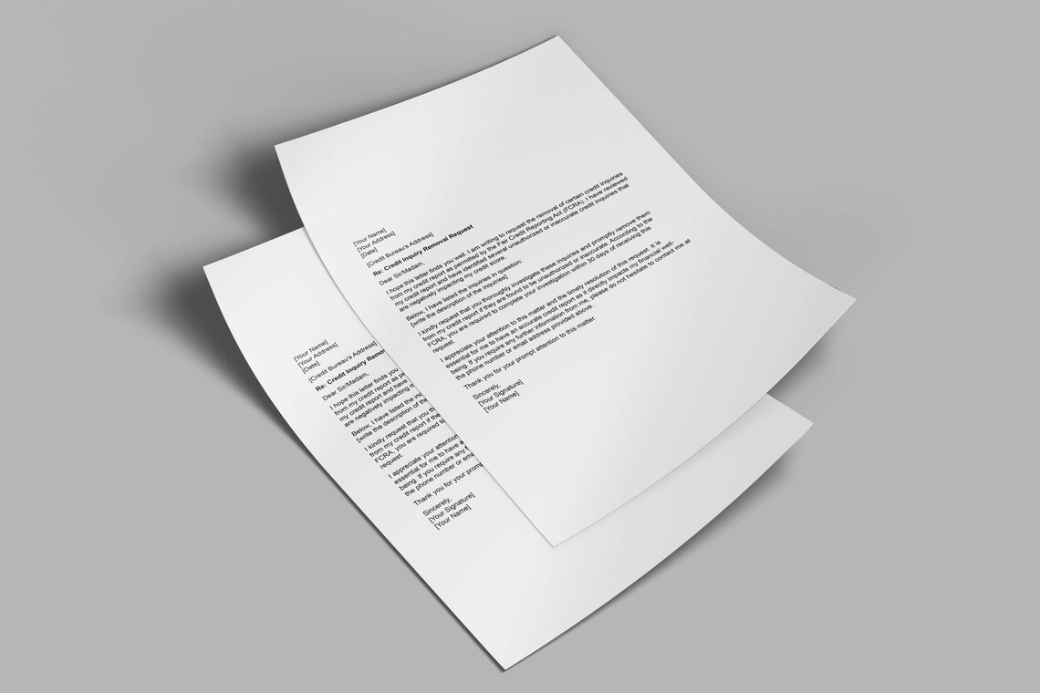 Credit Inquiry Removal Letter,credit Inquiry Removal Letter Template ...