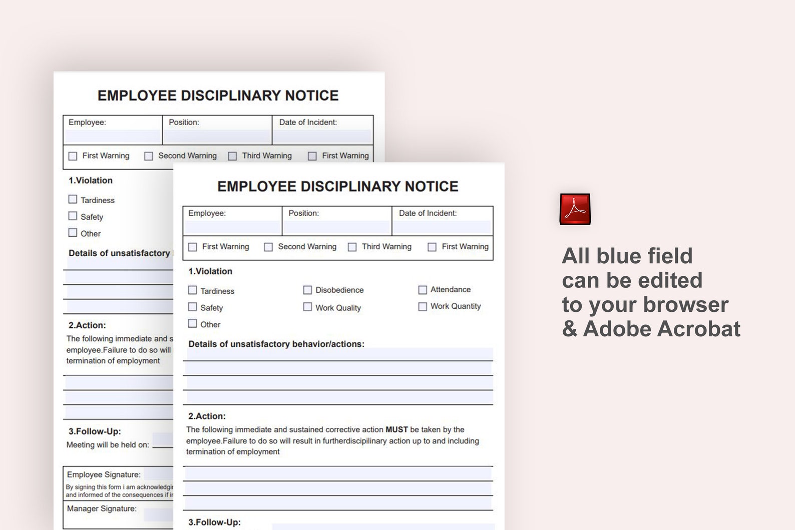 Employee Warning Notice,employee Write up Form,employee Write up ...