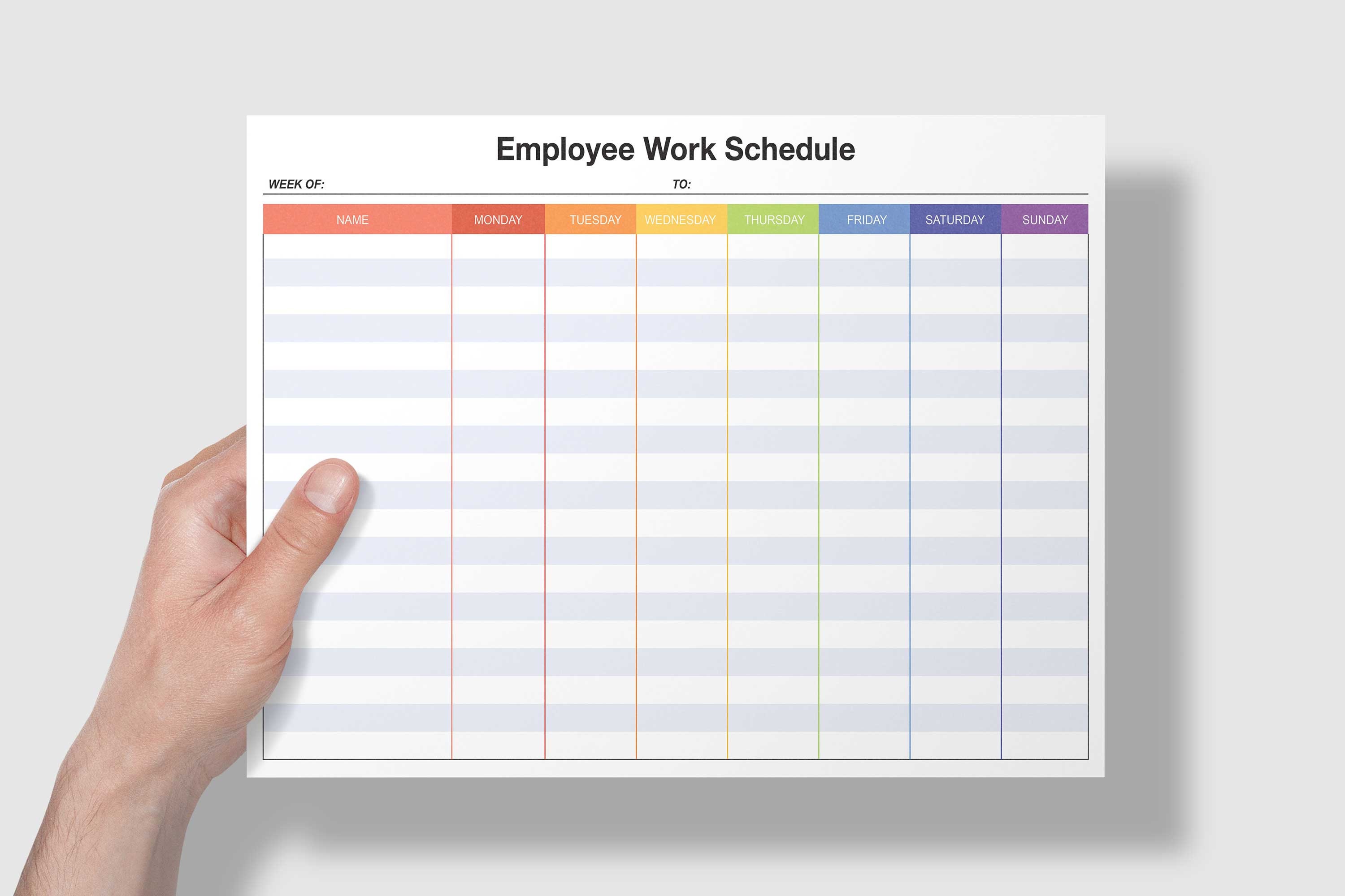 Employee Work Schedule,weekly Work Schedule Template,work Planner ...