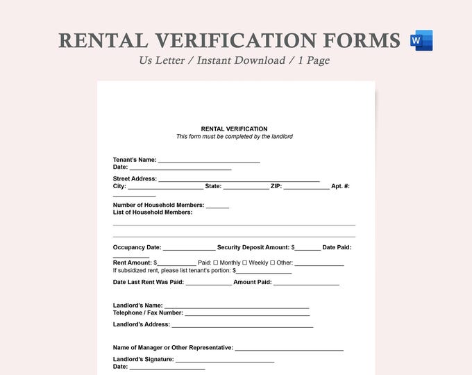 Editable and Printable Rental Application Form, Rental Agreement Form ...
