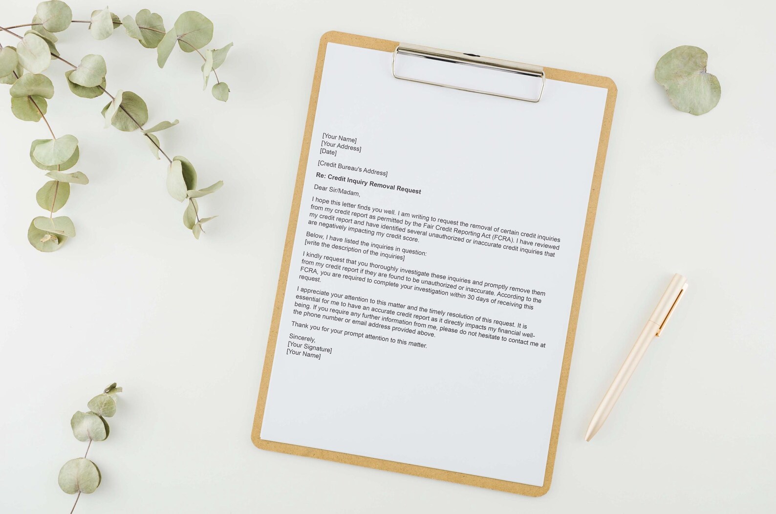 Credit Inquiry Removal Letter,credit Inquiry Removal Letter Template ...