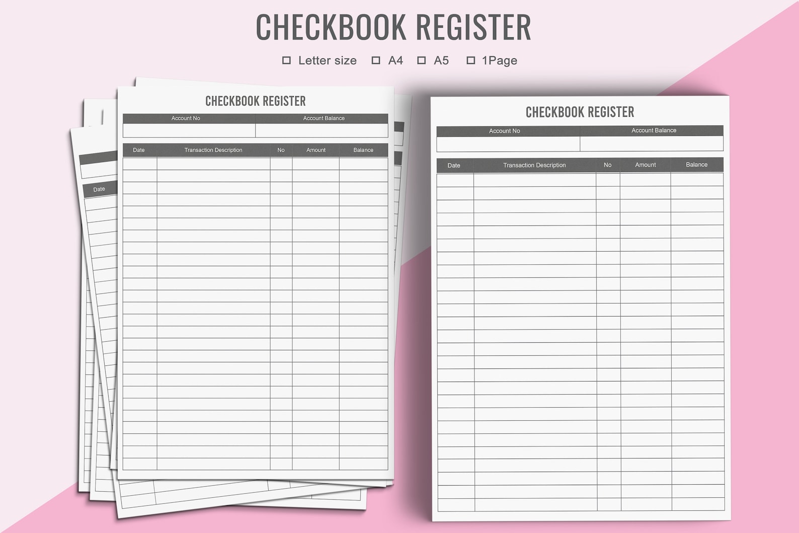 Checkbook RegisterCheckbook Tracker Financial Planner | Etsy