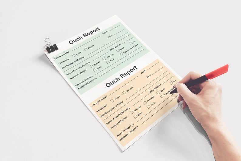 Ouch Reportdaycare Providerstarting a Daycareprintable - Etsy