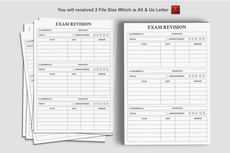 Exam Trackerexam Revision Plannerassignment Tracker Student - Etsy