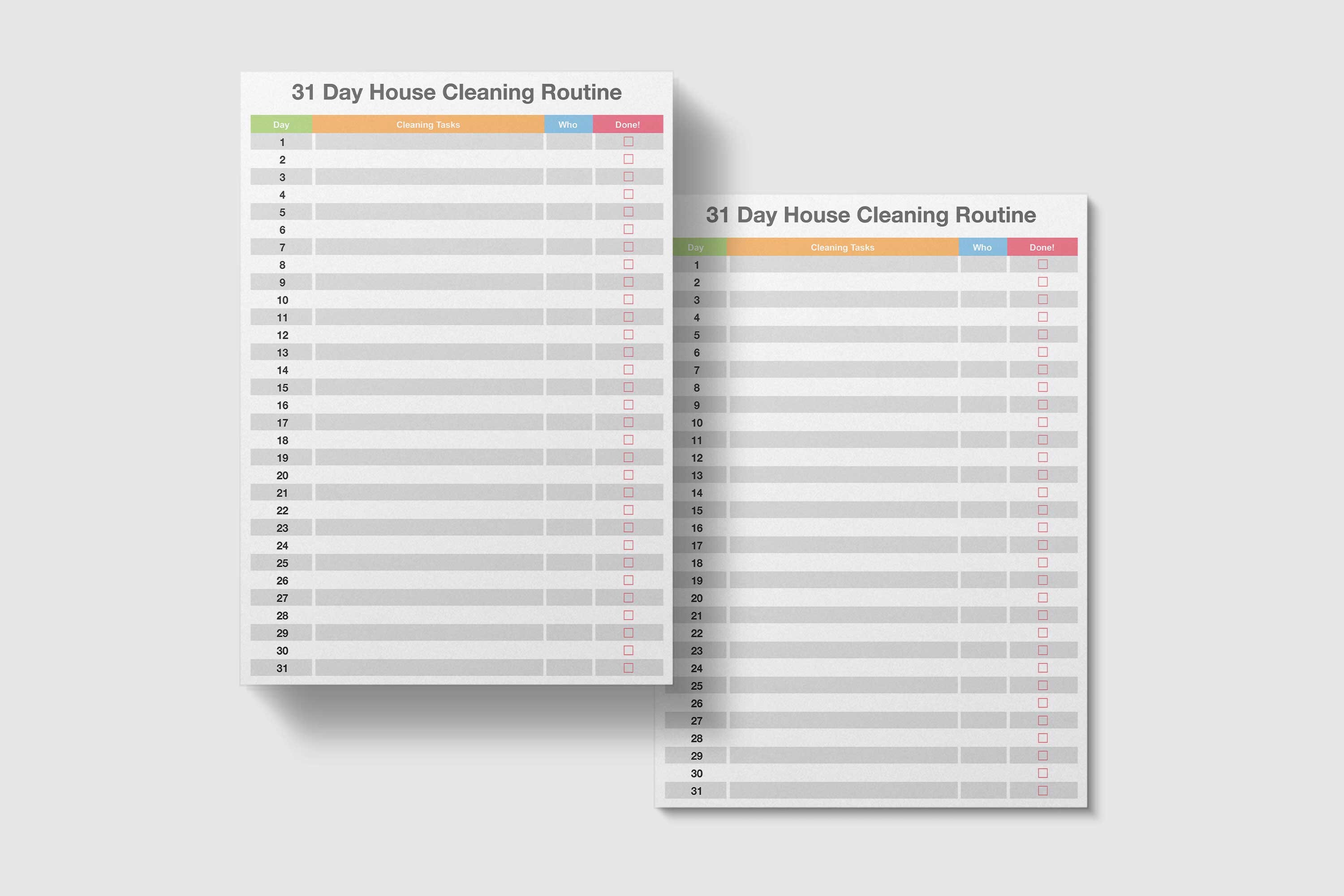 31 Day House Cleaning Routinehouse Cleaning Schedulecleaning - Etsy