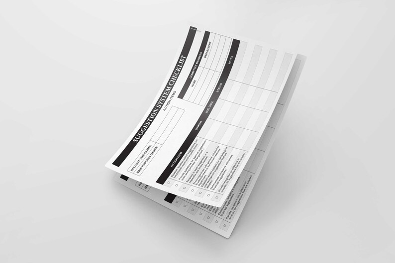 Suggestion Checklist Template,ms Word Editable Template,employee ...